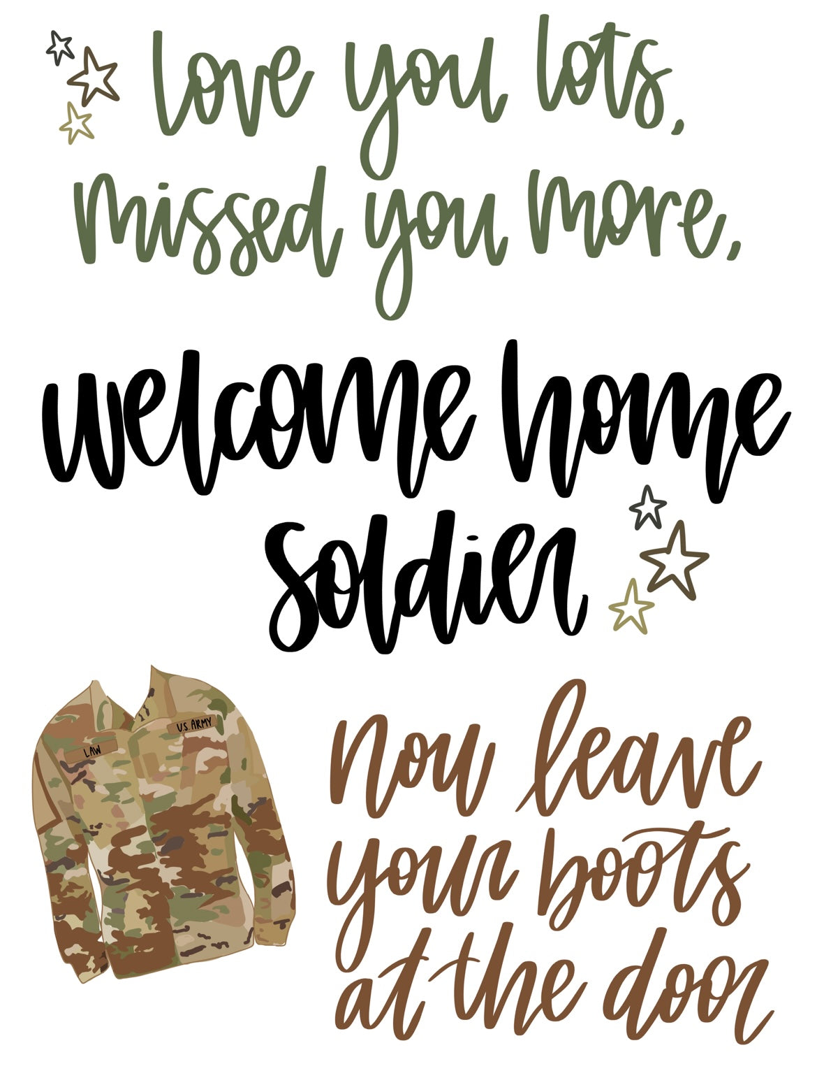 Welcome Home Signs Army